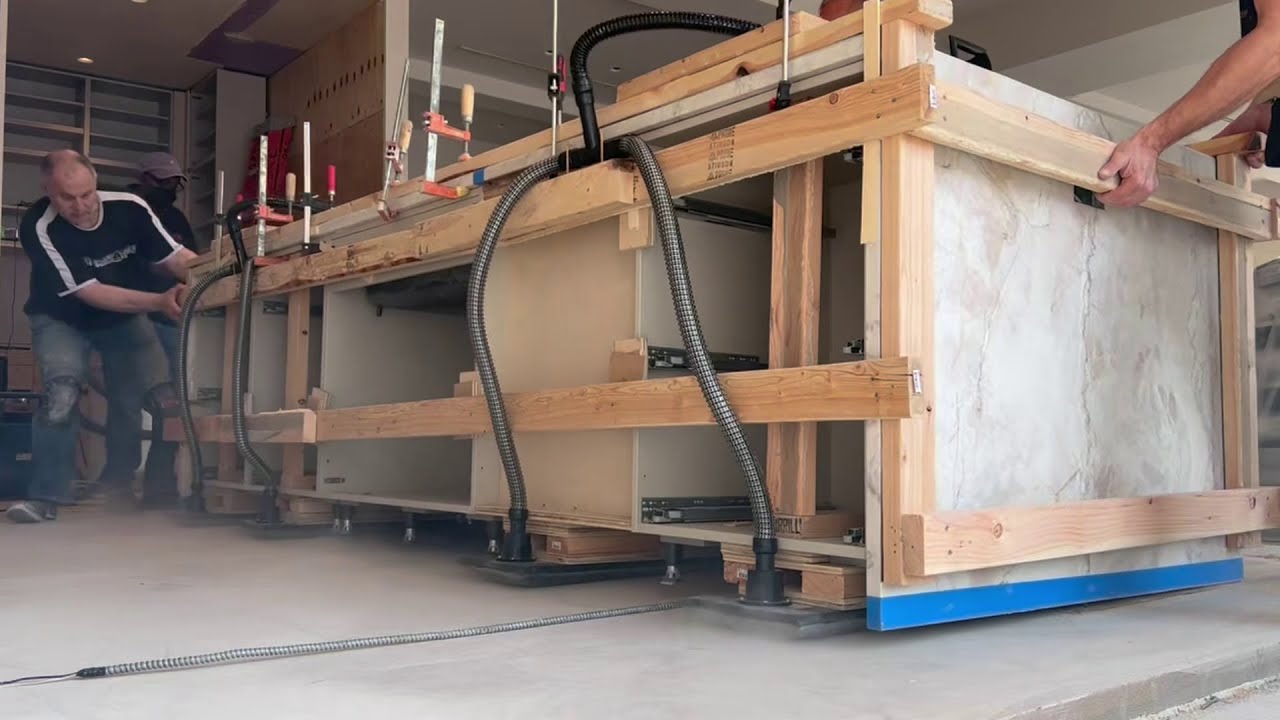 How To Move A Marble Kitchen Island With Airsled Furniture Moving ...