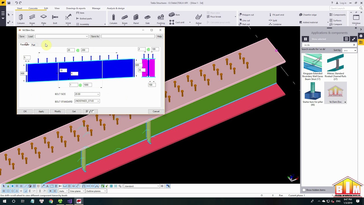 ️Tutorial Tekla Open API : Tạo dầm tổ hợp. - YouTube