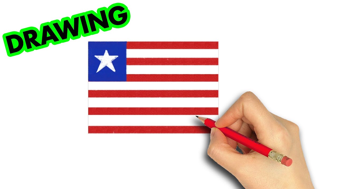 how to draw Liberia flag | Art Therapy - YouTube