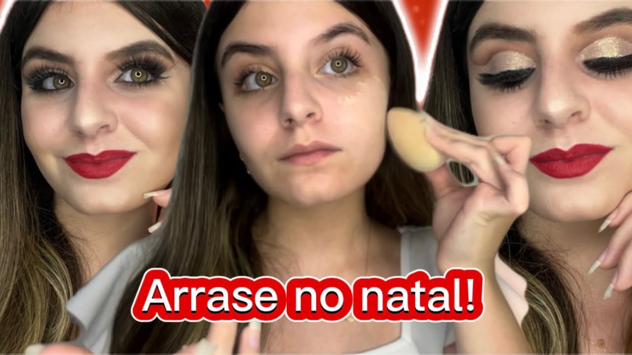 MAQUIAGEM PARA USAR NO NATAL! Tutorial completo da make #maquiagem # ...