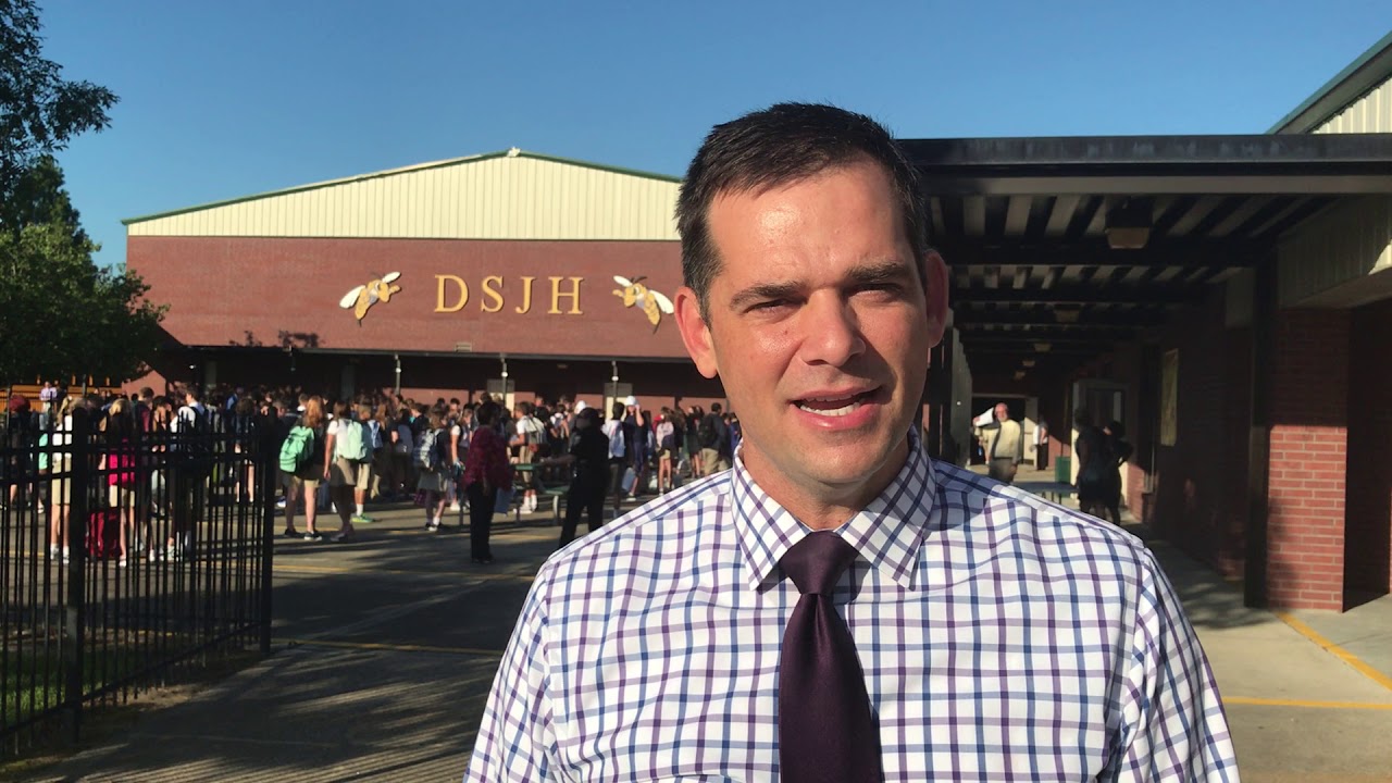 A busy first day of the 2018 school year at Denham Springs Junior High ...