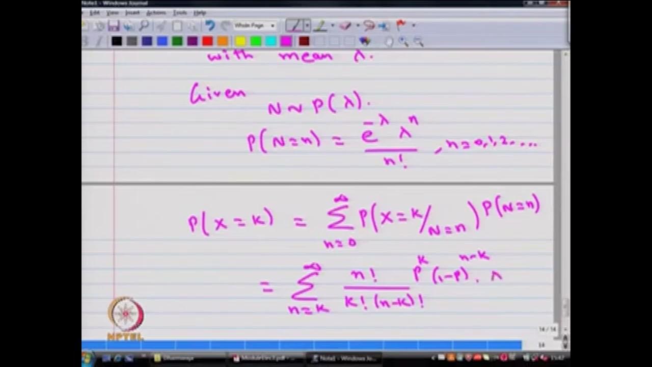 Lecture-03 | Problems in Random variables and Distributions (contd..) #swayamprabha #CH38SP ...