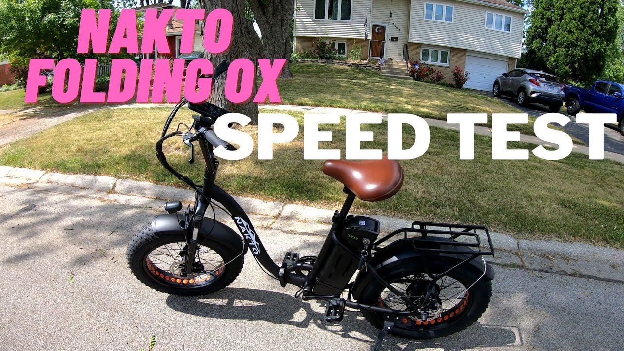 NAKTO Folding OX electric bike Speed Test with GPS and speedo ...