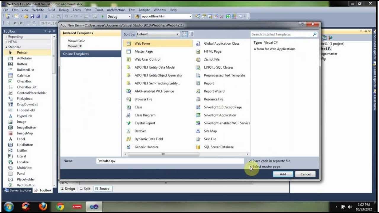 Adding CSS Template to ASP.NET Master Page - YouTube