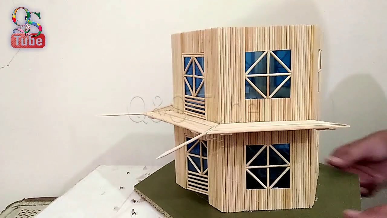 DIY house Design, Double story bamboo Sticks Hut || Q&S Tube - YouTube