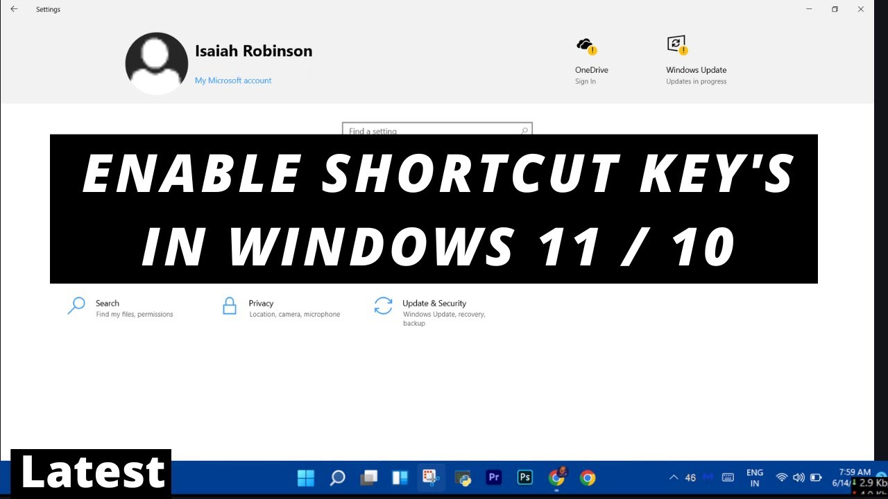 How to enable shortcut key in windows 11 / 10 - YouTube