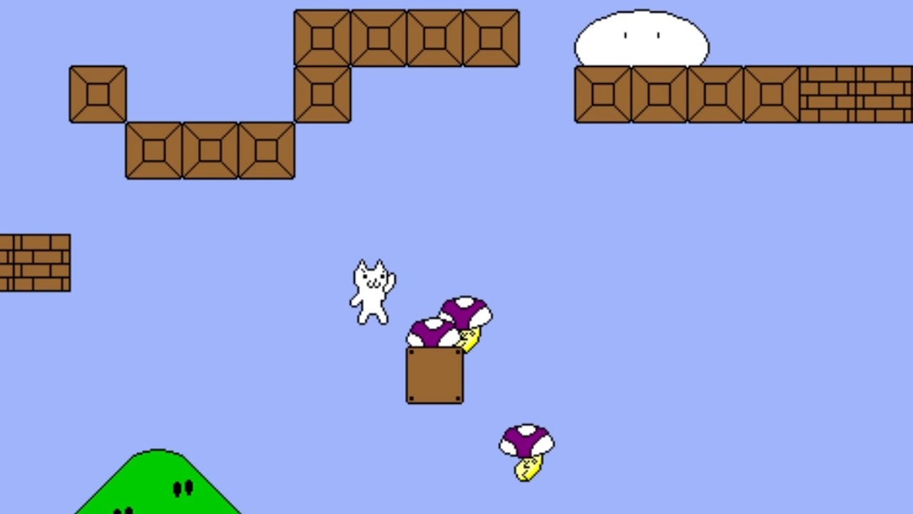 고양이 마리오 2-1 (Syobon Action 2) - YouTube