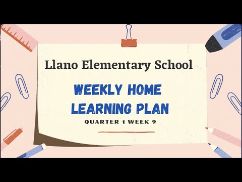QUARTER 1 WEEK 9 KINDERGARTEN WEEKLY HOME LEARNING PLAN (WHLP) - YouTube