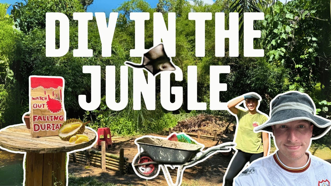 Turning Malaysian Jungle into Campsite Using Bamboo + River Sand! - YouTube