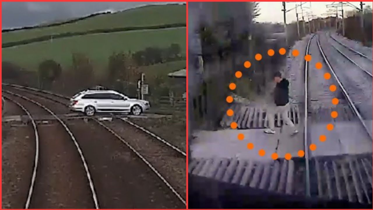 5 shocking near misses on railways 😱 Don't risk it at level crossings ...