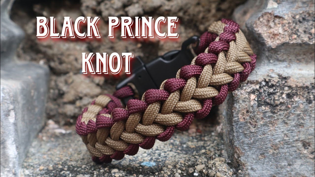 HOW TO MAKE BLACK PRINCE KNOT PARACORD BRACELET WITH BUCKLE, PARACORD ...