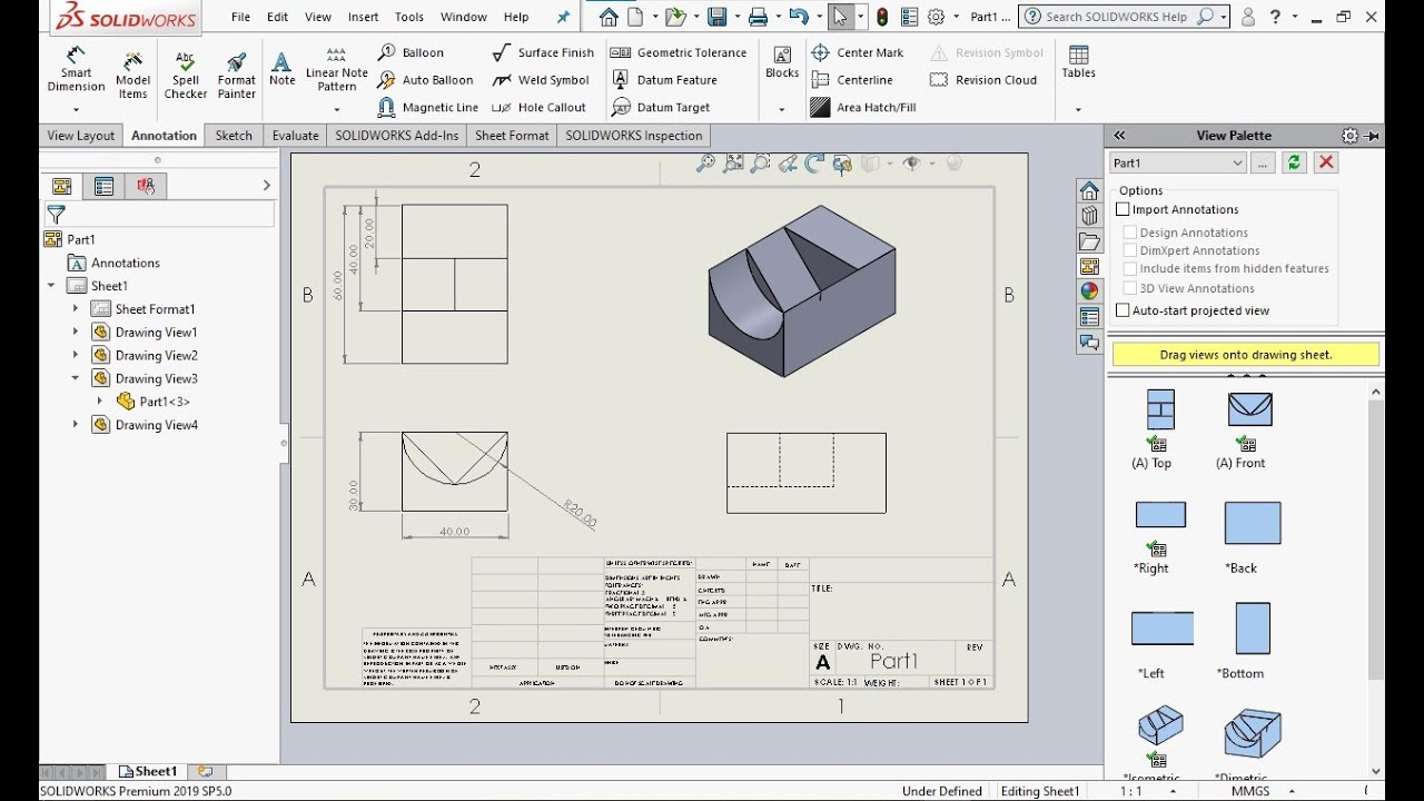 SOLIDWORKS - Tutorial 9 - PART AND DRAWING 2023 - YouTube