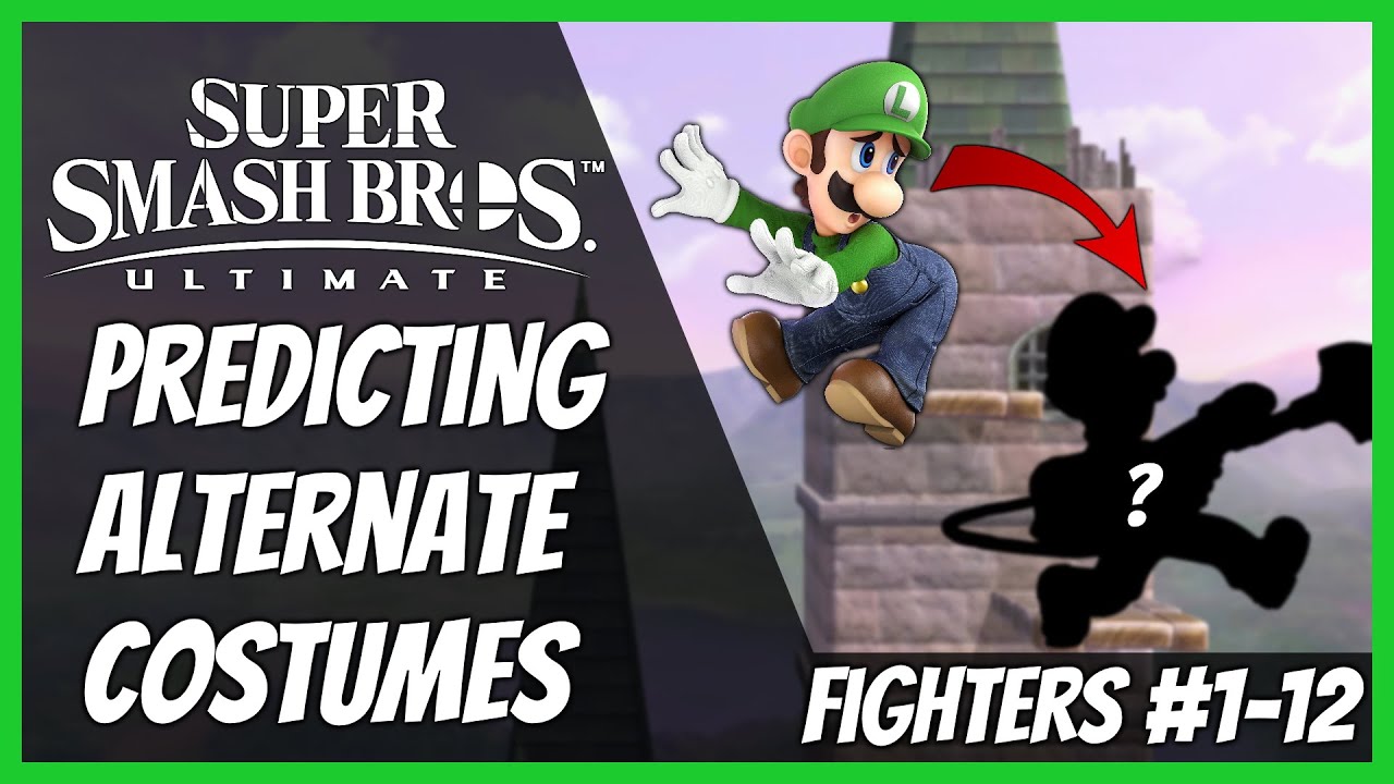 Alternate Costumes For Every Smash Bros Character (Fighters 1-12) - YouTube