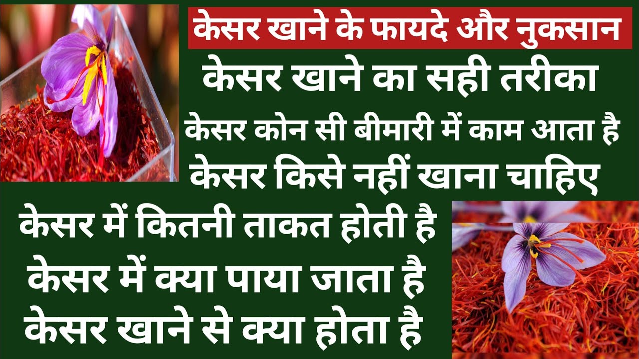 केसर खाने के फायदे और नुकसान | Kesar Me kya Paya Jata Hai | केसर कोन सी ...