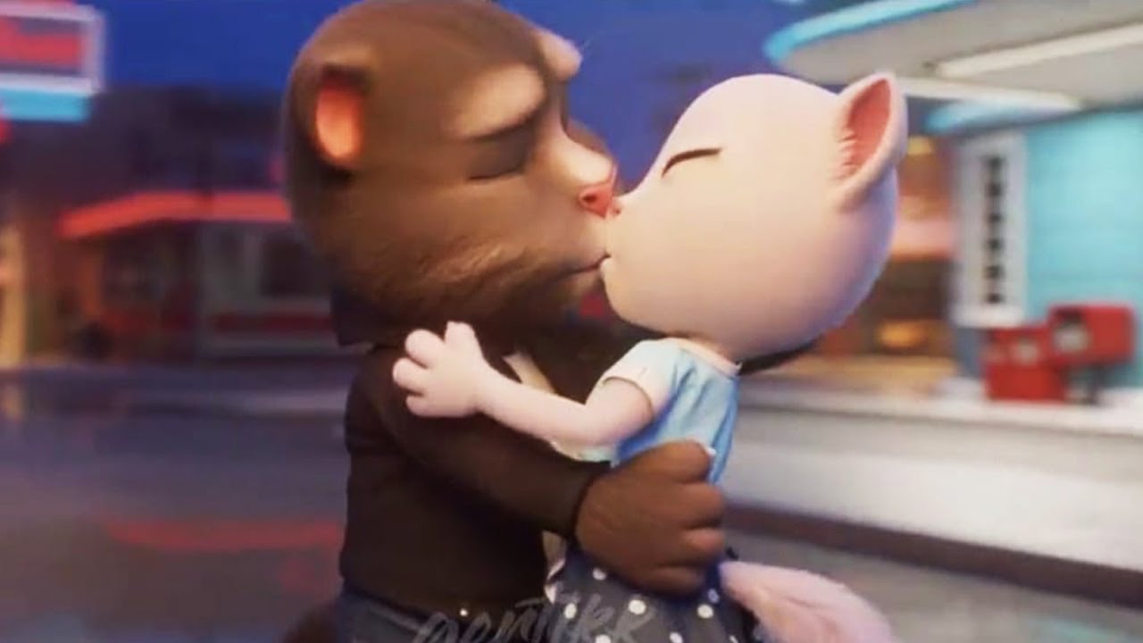 Talking Tom And Angela Kiss On Lips π Talking Tom And Angela Love Story Youtube