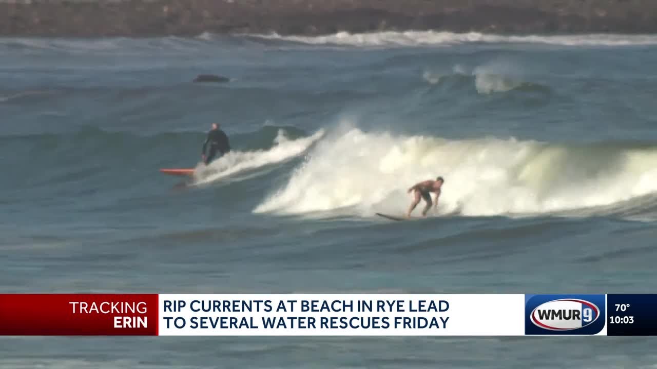 Rip currents at beach in Rye lead to several water rescues Friday - YouTube