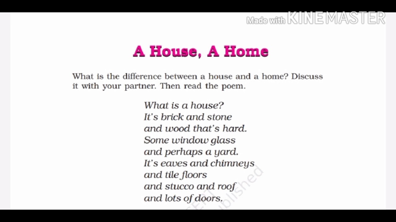 A HOUSE , A HOME poem class vi English - YouTube