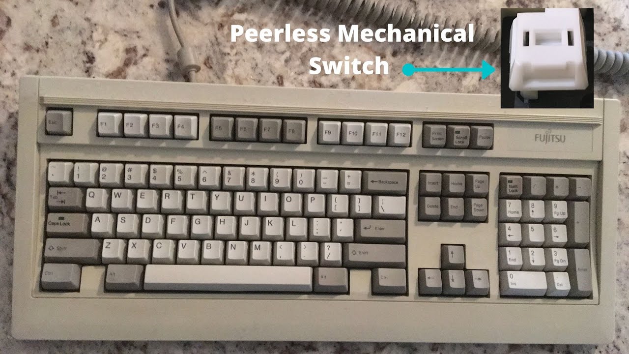 Fujitsu FKB4700(Fujitsu Peerless) Mechanical Keyboard Typing and Peer ...