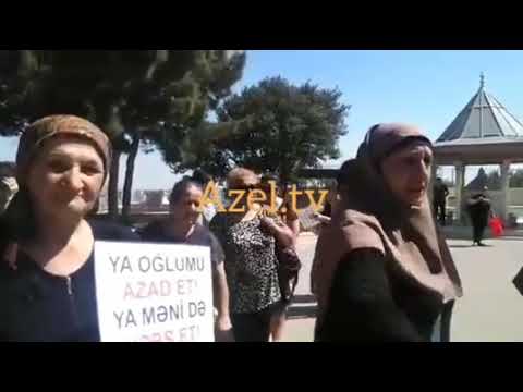 Gəncə hadisələrində ittiham olunanların valideyinləri etiraz aksiyası keçirirlər#azeltv