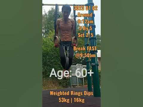 Weighted Rings Dips 53kg | 16kg - 5 By 5 - Set 2/5 - Daily SHORT Strength Training Program ...