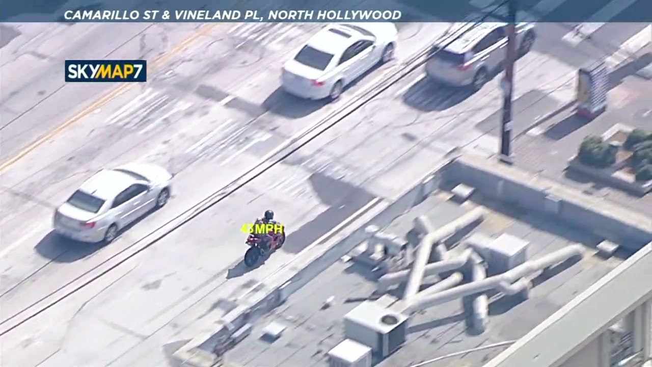 High-speed police chase: CHP chase motorcyclist in North Hollywood ...