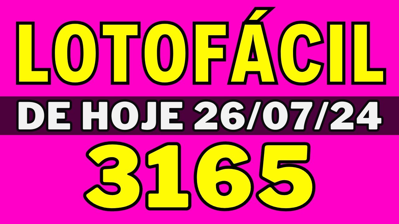 🍀Lotofácil 3165 - Resultado da lotofacil de hoje 3165 (26-07-24) - YouTube