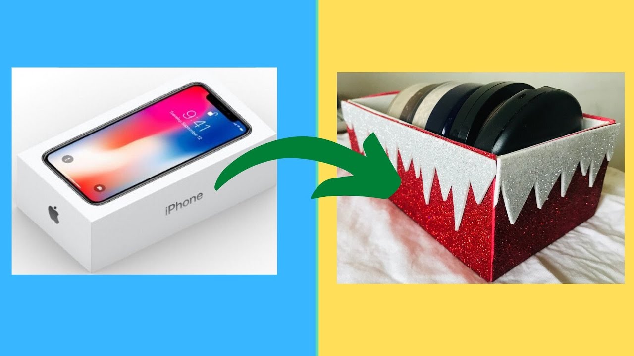 CHANGE IPHONE BOX INTO A MAKEUP BOX | APPLE IPHONE BOX | DIY | MAKEUP ...