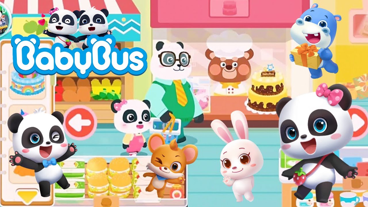 KIKI DAN MIU-MIU BELANJA DI SUPERMARKET | PERMAINAN BABYBUS BAHASA ...