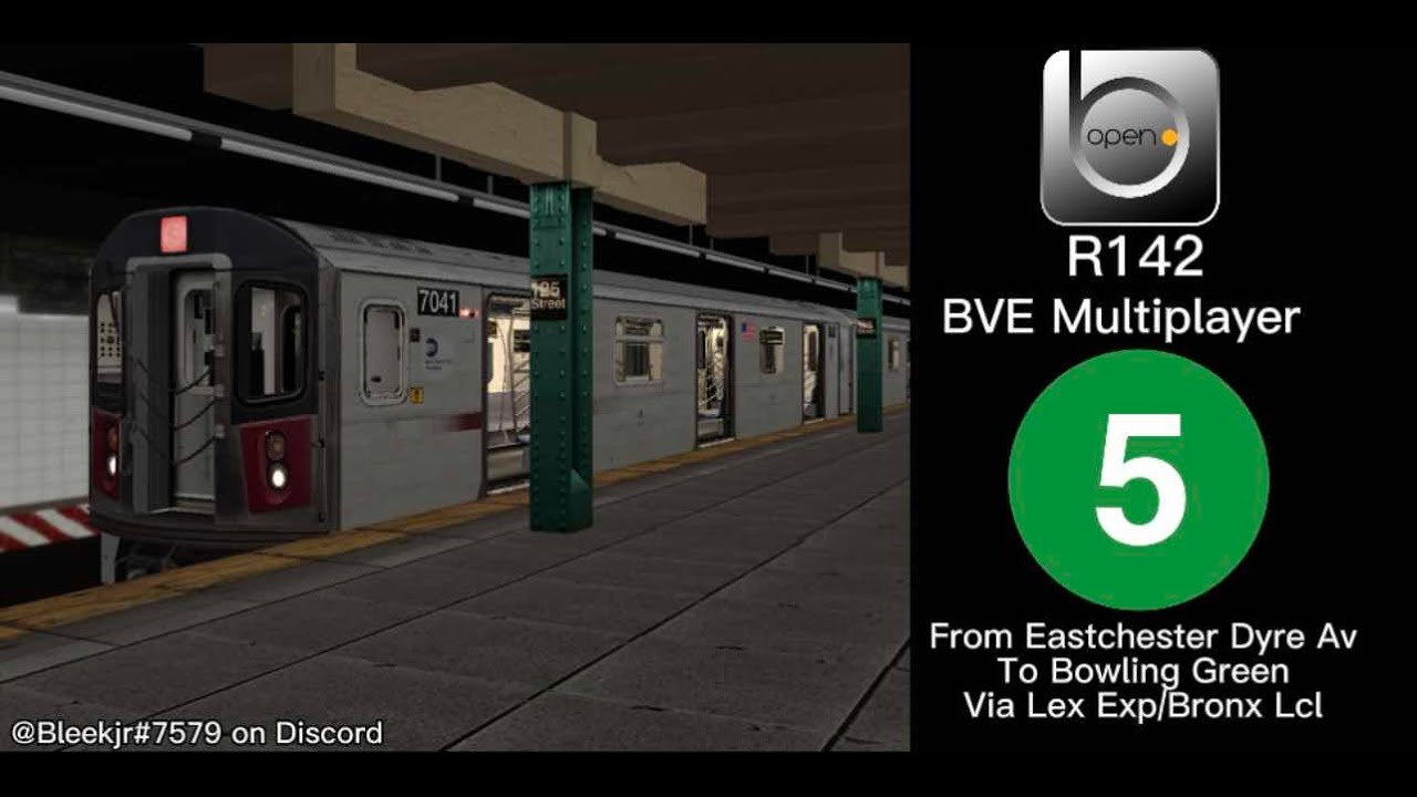 OpenBVE RP: R142 5 train to Bowling Green From Eastchester Dyre Avenue ...