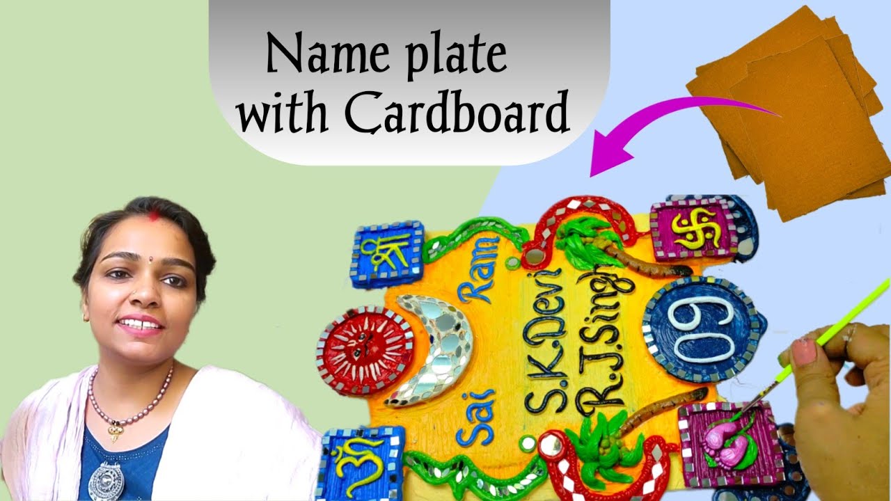 Craft ideas from waste materia | How to make nameplate from waste ...
