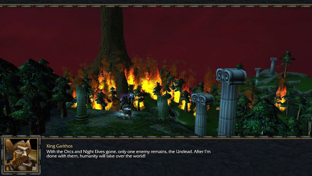 King Garithos wipes out the entire Night Elf civilization and burns the ...