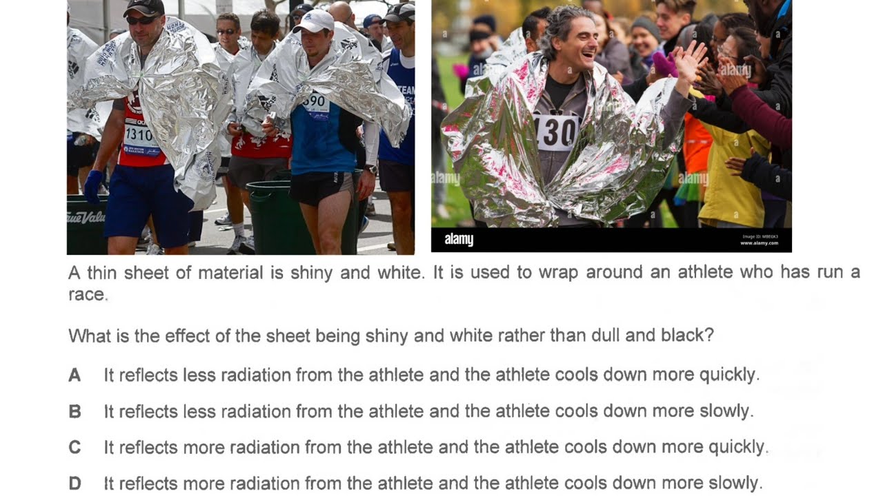 PP2022P1Q17 Why is the athlete wrapped with silver and white sheet ...