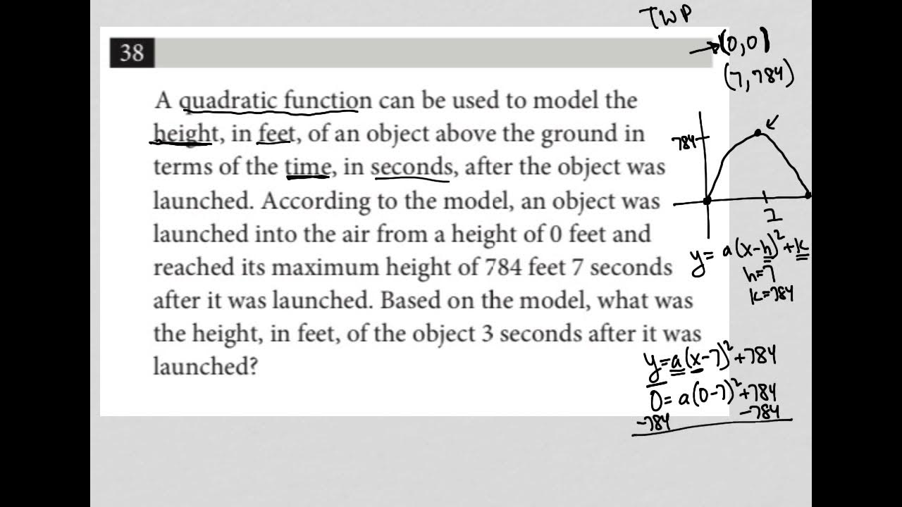 A quadratic function can be used to model the height, in feet, of an ...