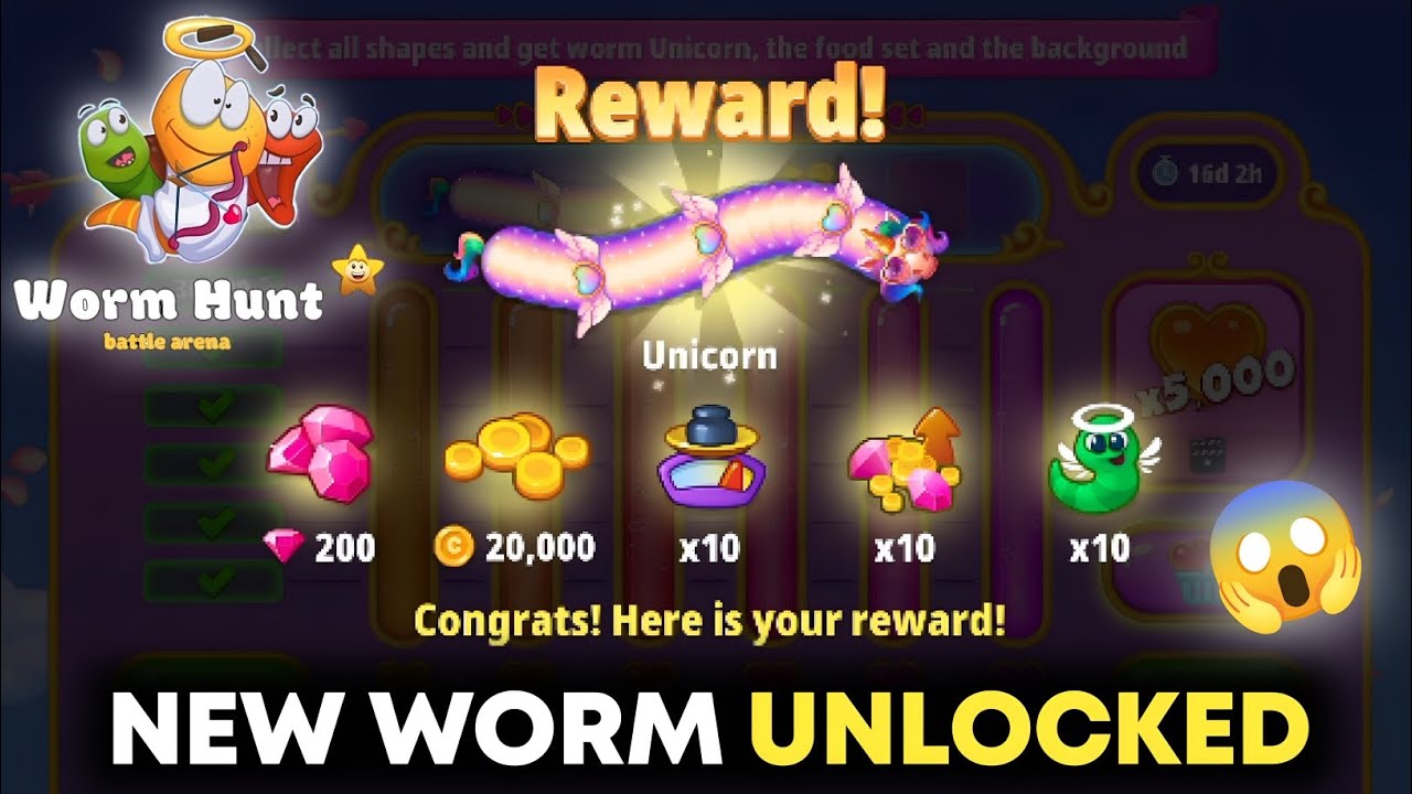 NEW WORM UNLOCKED 😱 In Worm Hunt | Unicorn Worm Unlocked In Worm Hunt ...