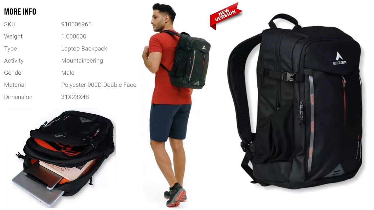 EIGER MOUNTRIANS 25L 1A LAPTOP 14" BACKPACK || 910006965 || NEW VERSION ...