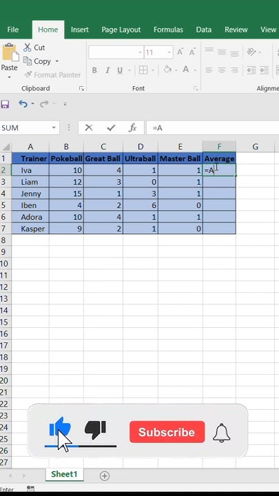 How to use Average function in Excel | Average function | #exceltips #exceltamil #exceltutorial ...