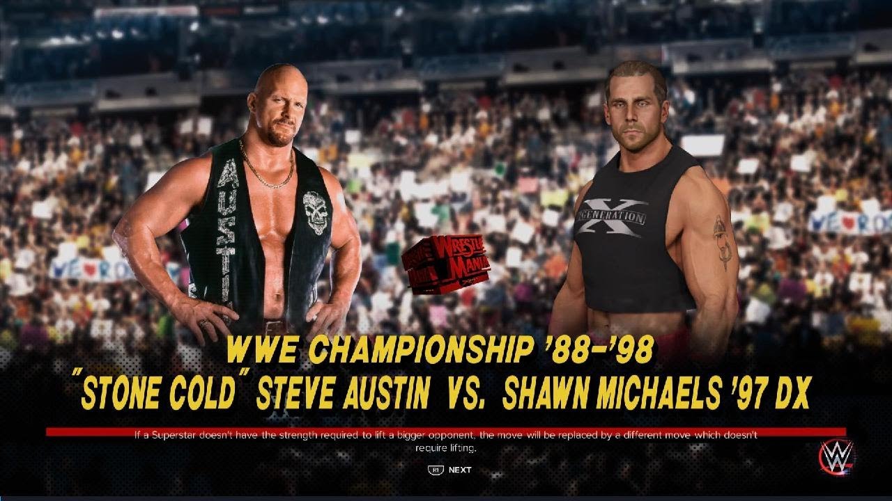 WWE 2K Attitude Era Steve Austin vs. Shawn Michaels - YouTube