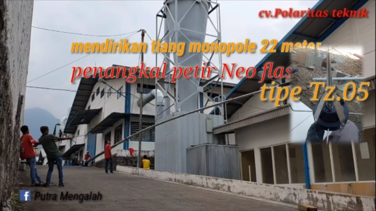 Mendirikan tiang MONOPOLE 22 meter - YouTube