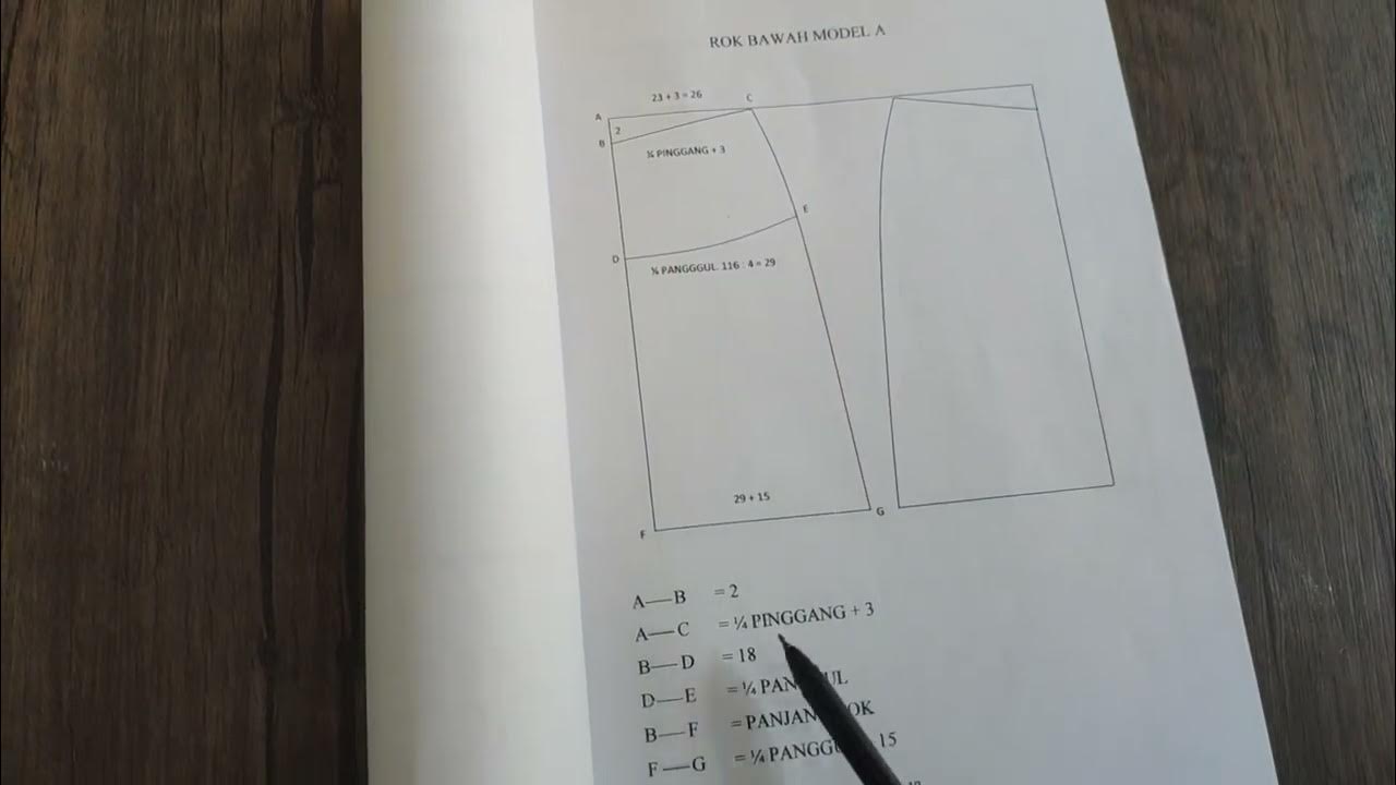 CARA MEMBUAT POLA DASAR ROK BAWAHAN - YouTube