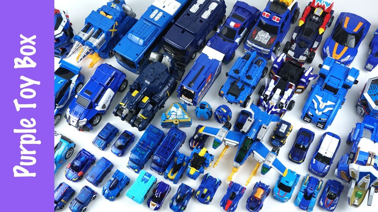 55 Blue Transformers Robot Car Dinosaur Airplane Toys - YouTube