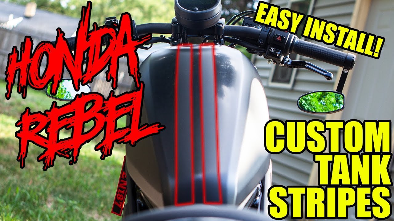Honda Rebel 500 Tank Stripes Install! CMX500 CMX300! - YouTube