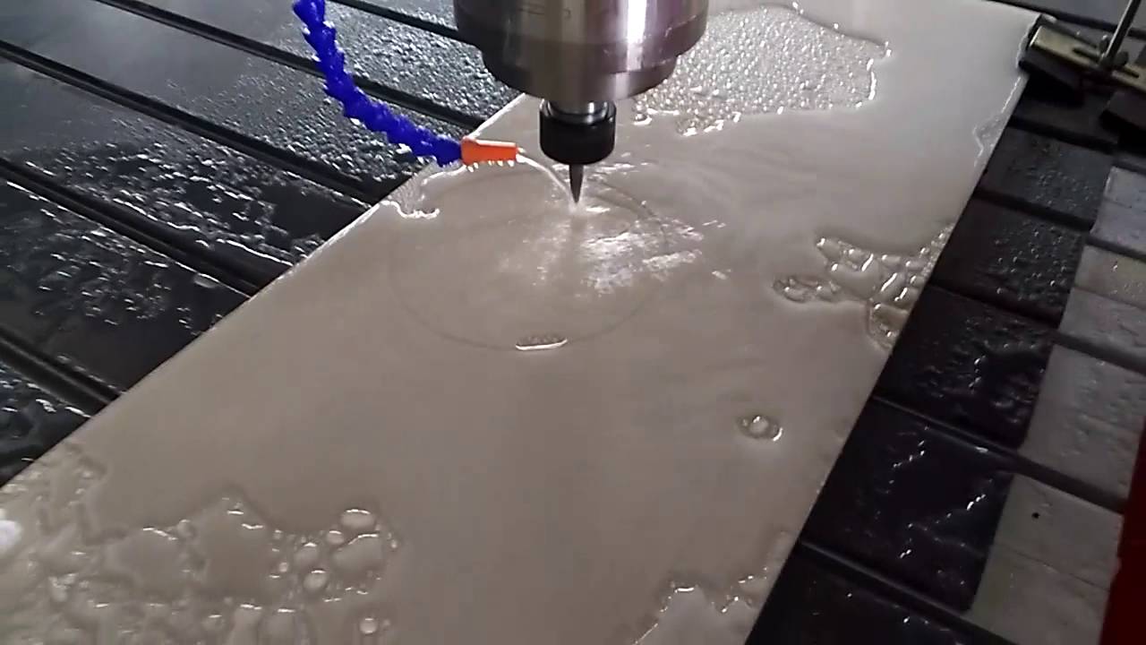 floor tile carved by cnc router - YouTube