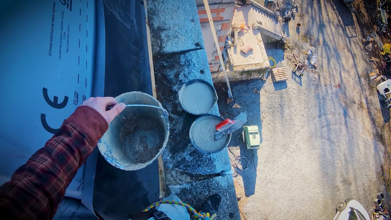 NEW. lime coating the granite roof capping, FVP video. - YouTube