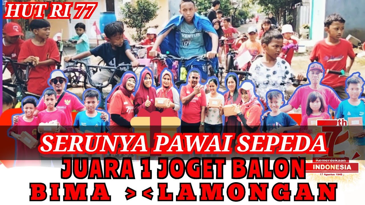 KESERUAN SEPEDA SANTAI DAN DILANJUT PEMBAGIAN HADIAH | PERINGATAN HUT RI KE77 PART 4 - YouTube