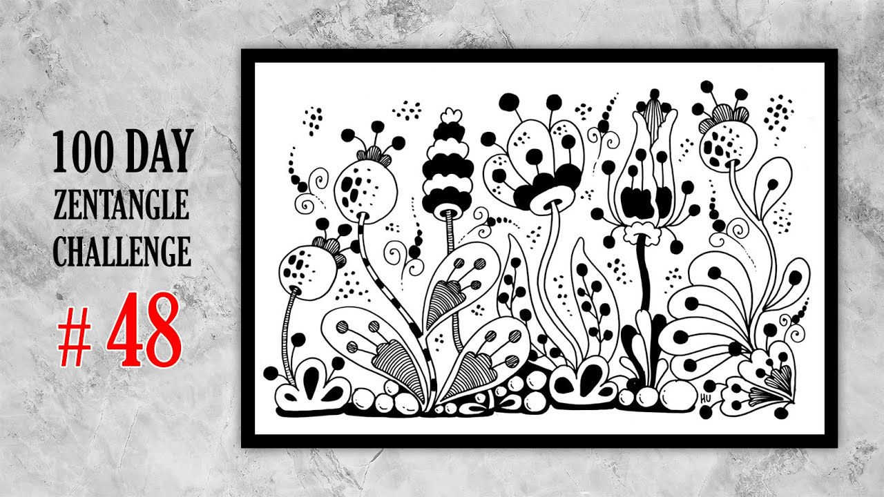 48 # 100 days of tangling | zentangle 100 day challenge | zentangle ...
