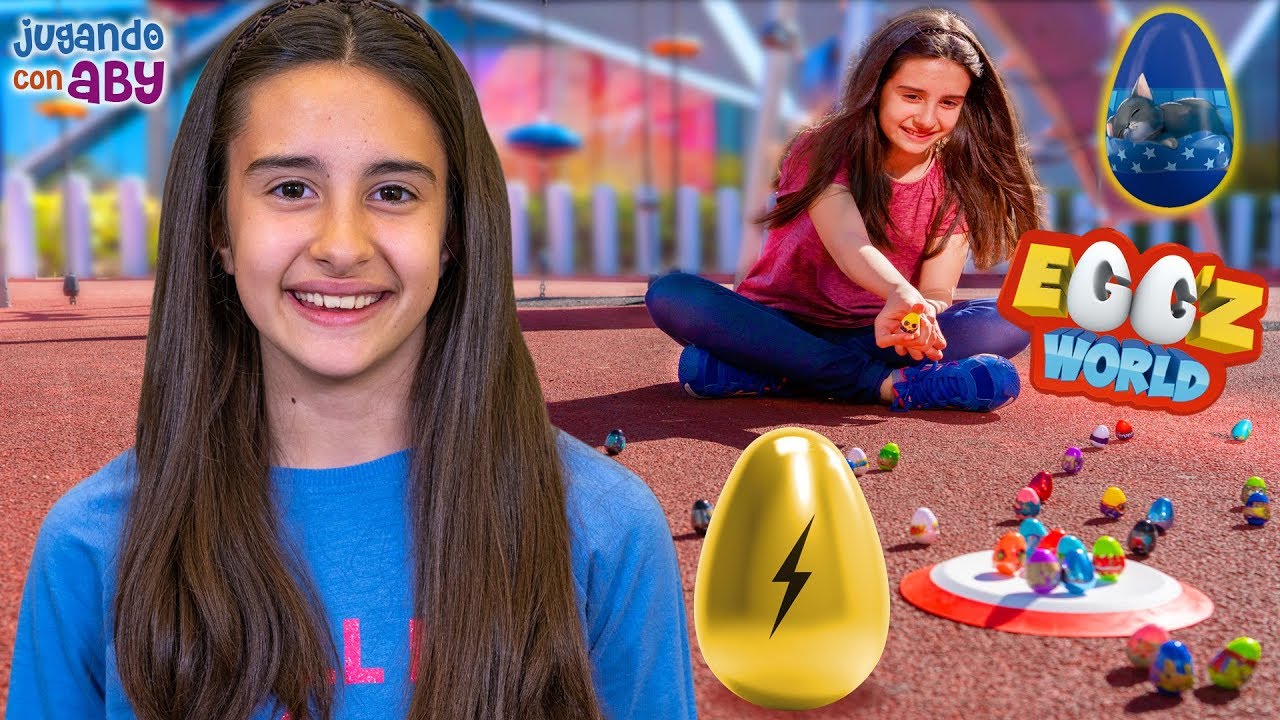 ABY JUEGA EN EL PARQUE. Retos divertidos con EGG'Z WORLD - YouTube