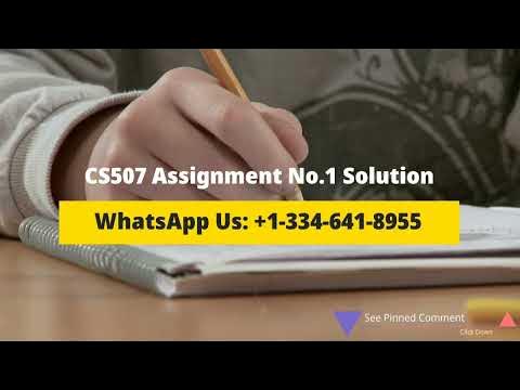CS507 Assignment No. 1 Solution Spring 2024 - YouTube