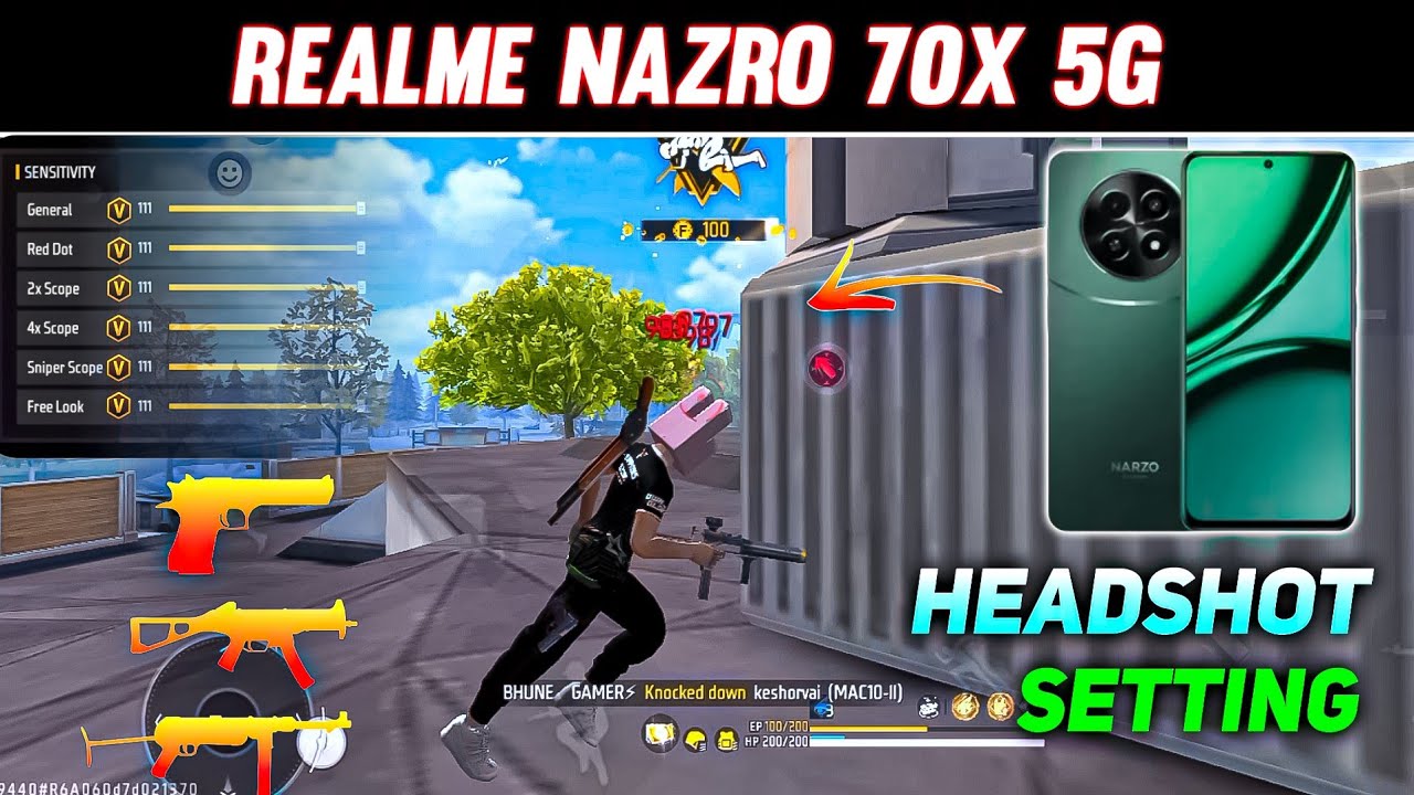 Free Fire Headshot Setting || Realme Nazro 70X 5g Sensitivity Setting 😱 ...