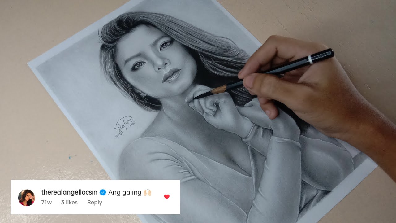 ANGEL LOCSIN | realistic drawing | charcoal & graphite | jonhel art21 ...