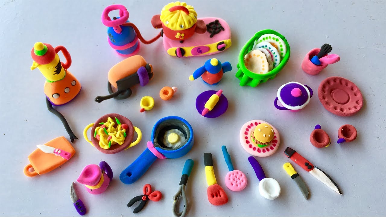 Amazing technique DIY kitchen Set with polymer clay | Make Miniature ...